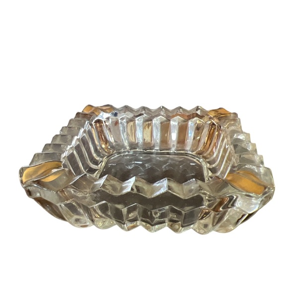 Dining | Vintage Crystal Glass Small Candy Ash Dish Clear And Gold ...